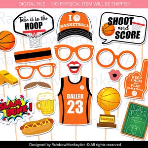 Printable Basketball Photo Booth Props - Basketball Photobooth Props ...