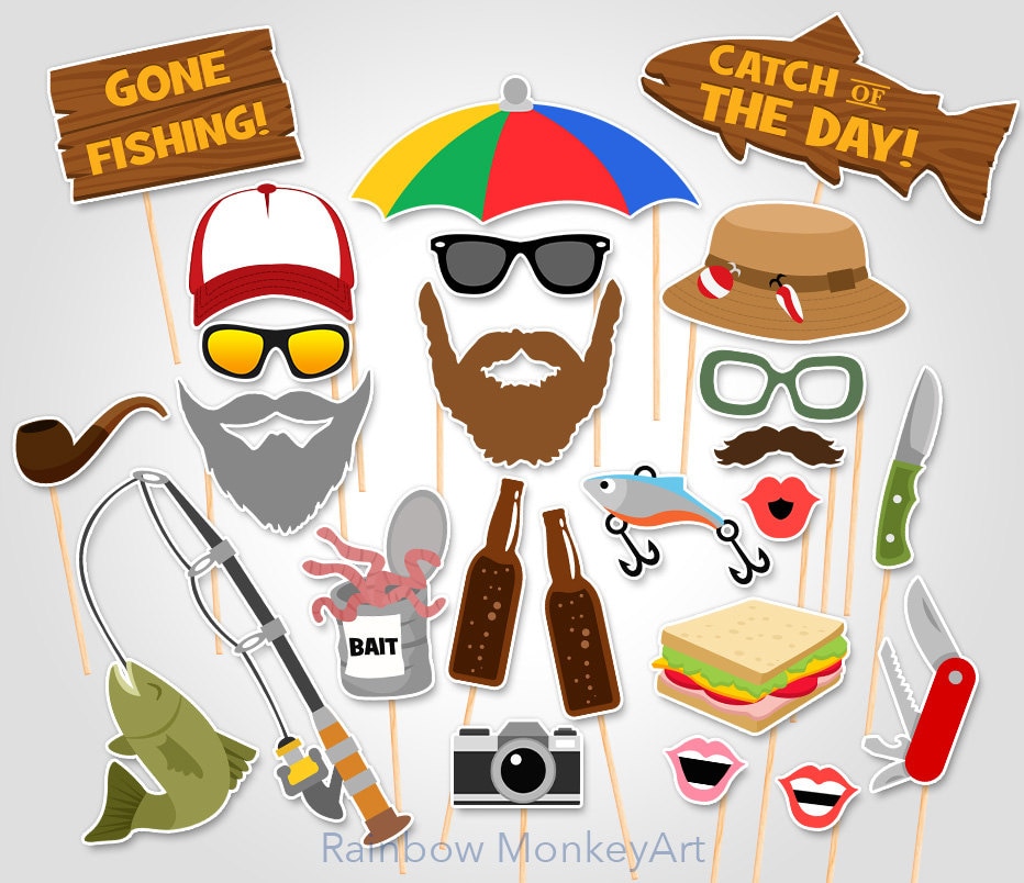 Fishing Trip Printable Photo Booth Props Fishing Photobooth - Etsy Canada