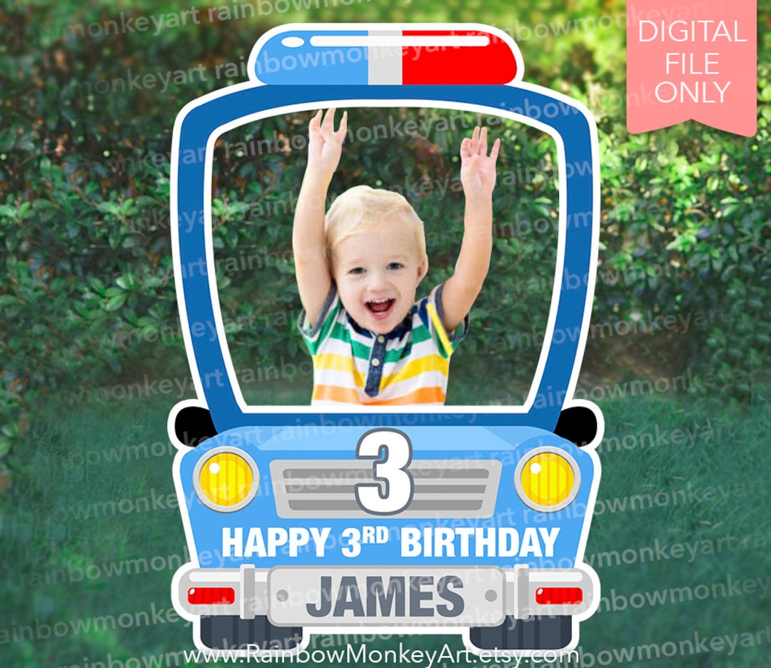 Police Car Printable Photo Booth Frame Police Car Photo Booth Frame ...