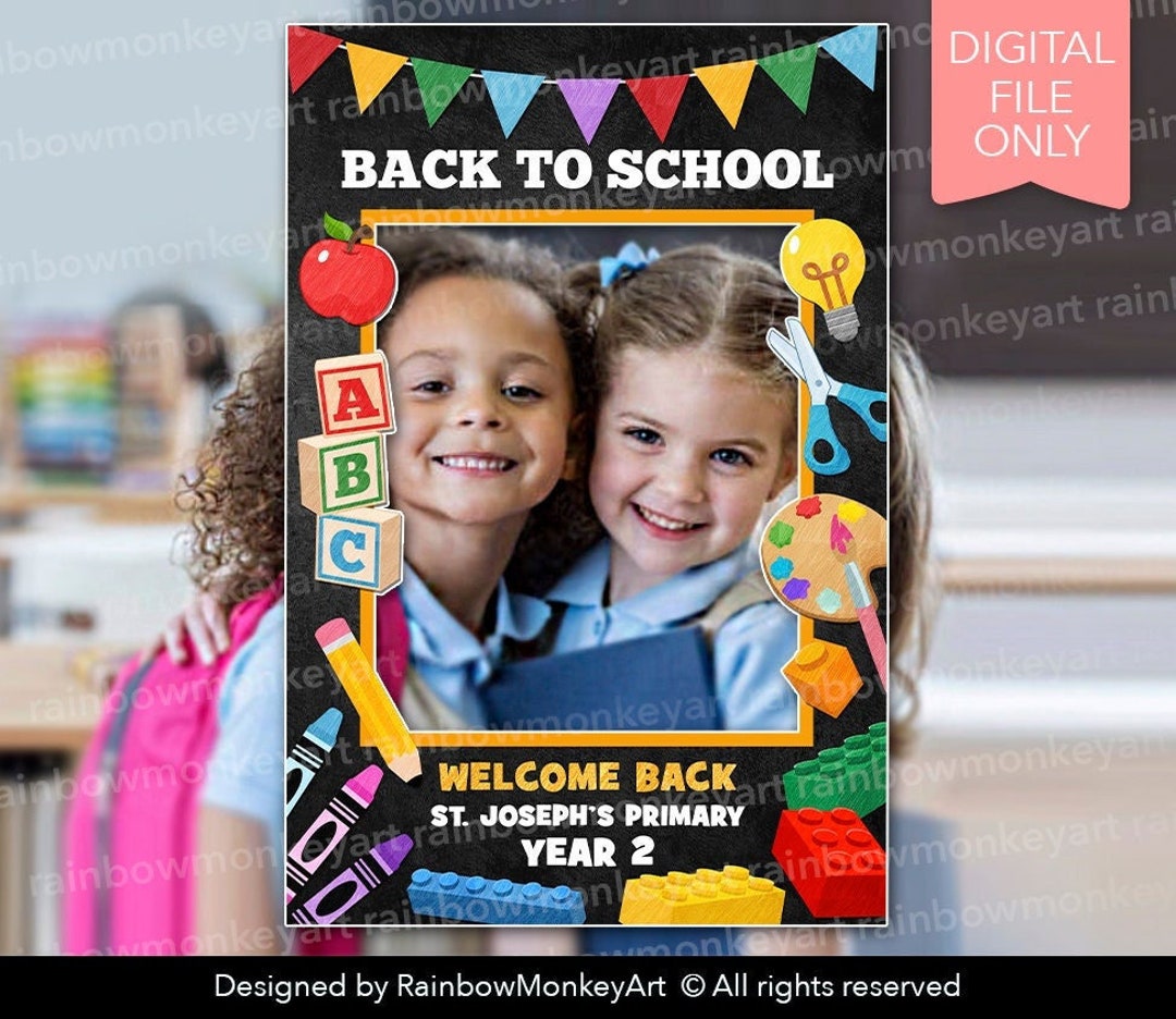 Printable Back to School Photo Booth Frame Welcome Back to - Etsy UK