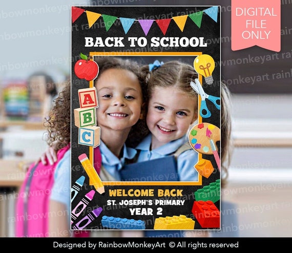 Printable Back to School Photo Booth Frame Welcome Back to - Etsy