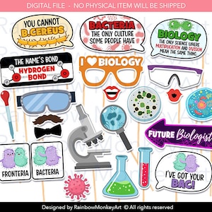 Printable Biology Photo Booth Props: Science Party Decor (digital ...