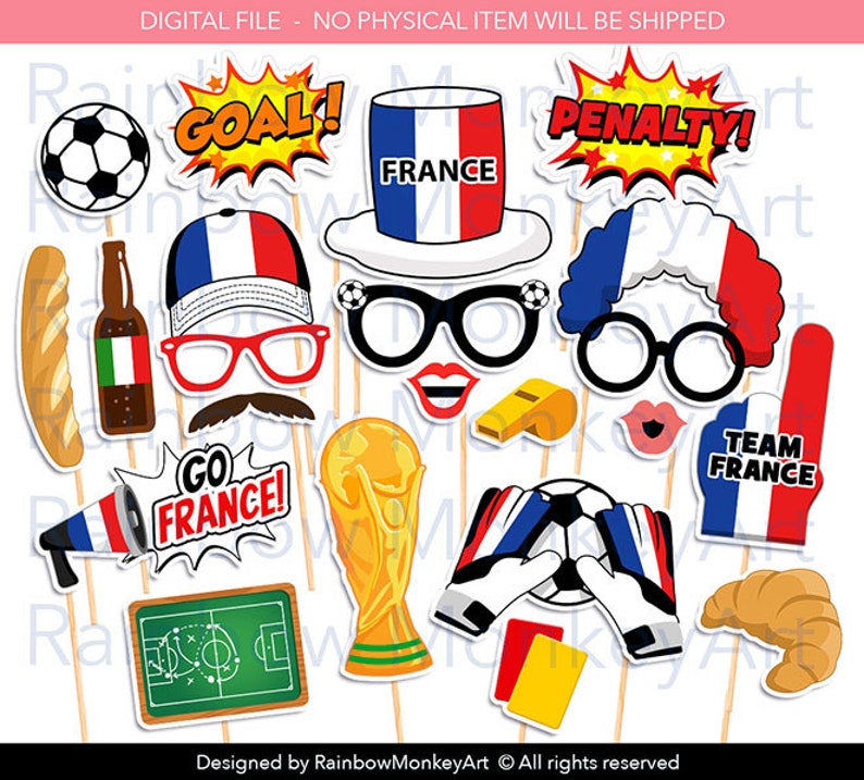 Printable Team France Soccer Photo Booth Props france - Etsy