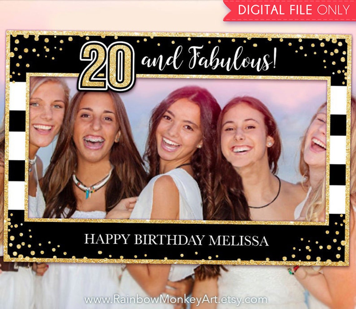 20th Birthday Party Printable Birthday Photo Booth Frame - Etsy UK