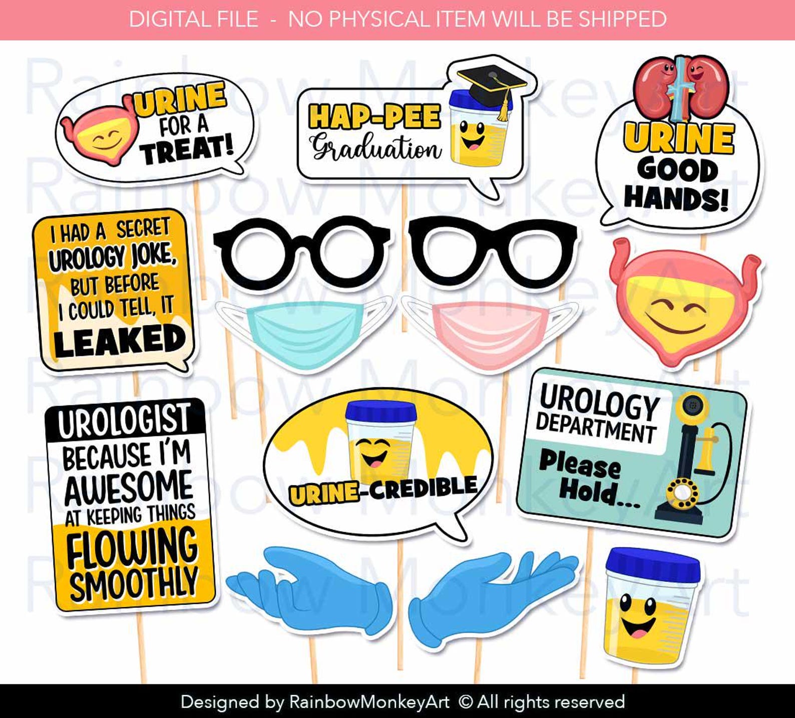 Funny Urology Photo Booth Props: Medical Graduation Party (PDF Download ...