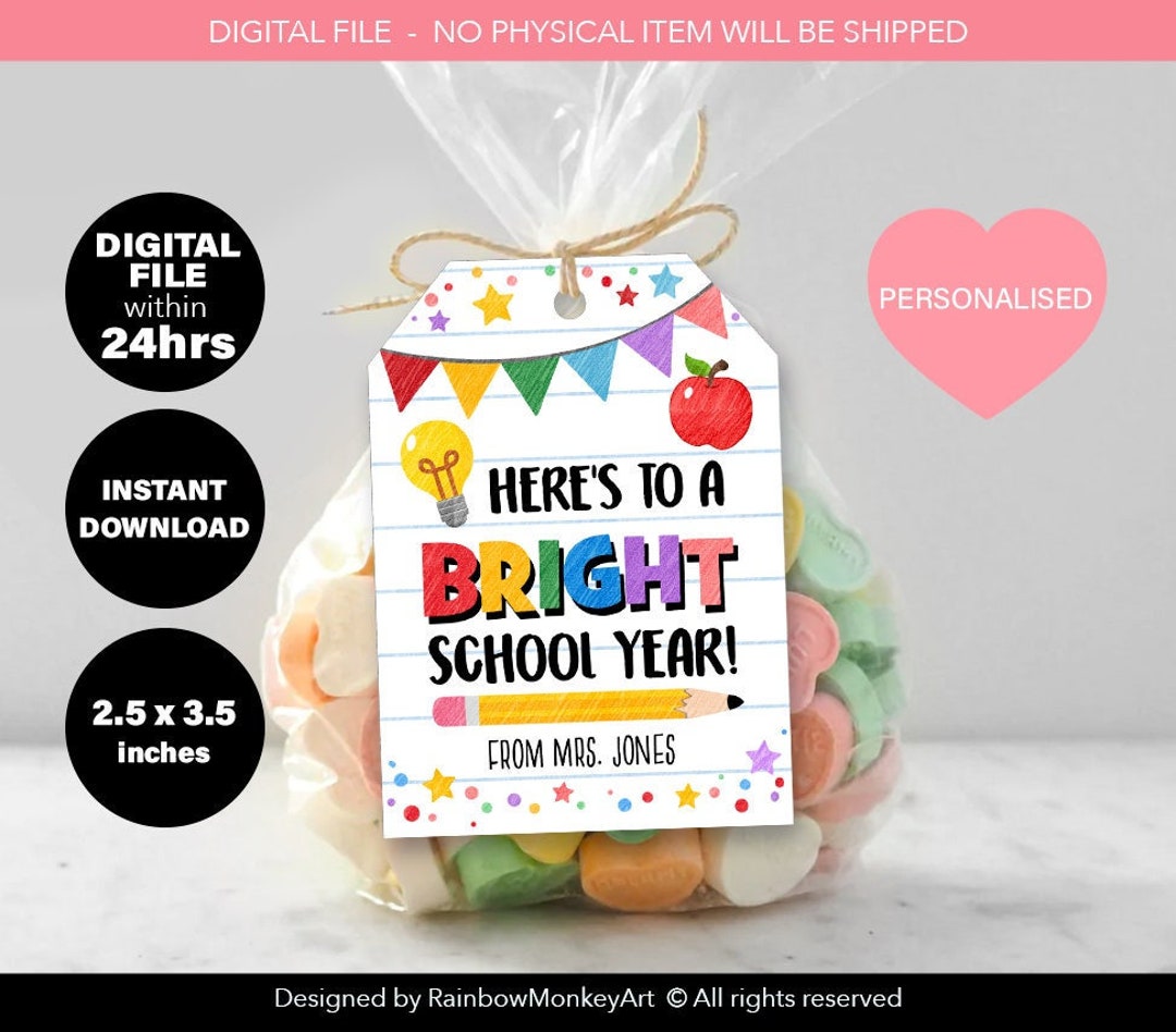 Personalised Printable First Day of School Tag, Back to School Tag ...