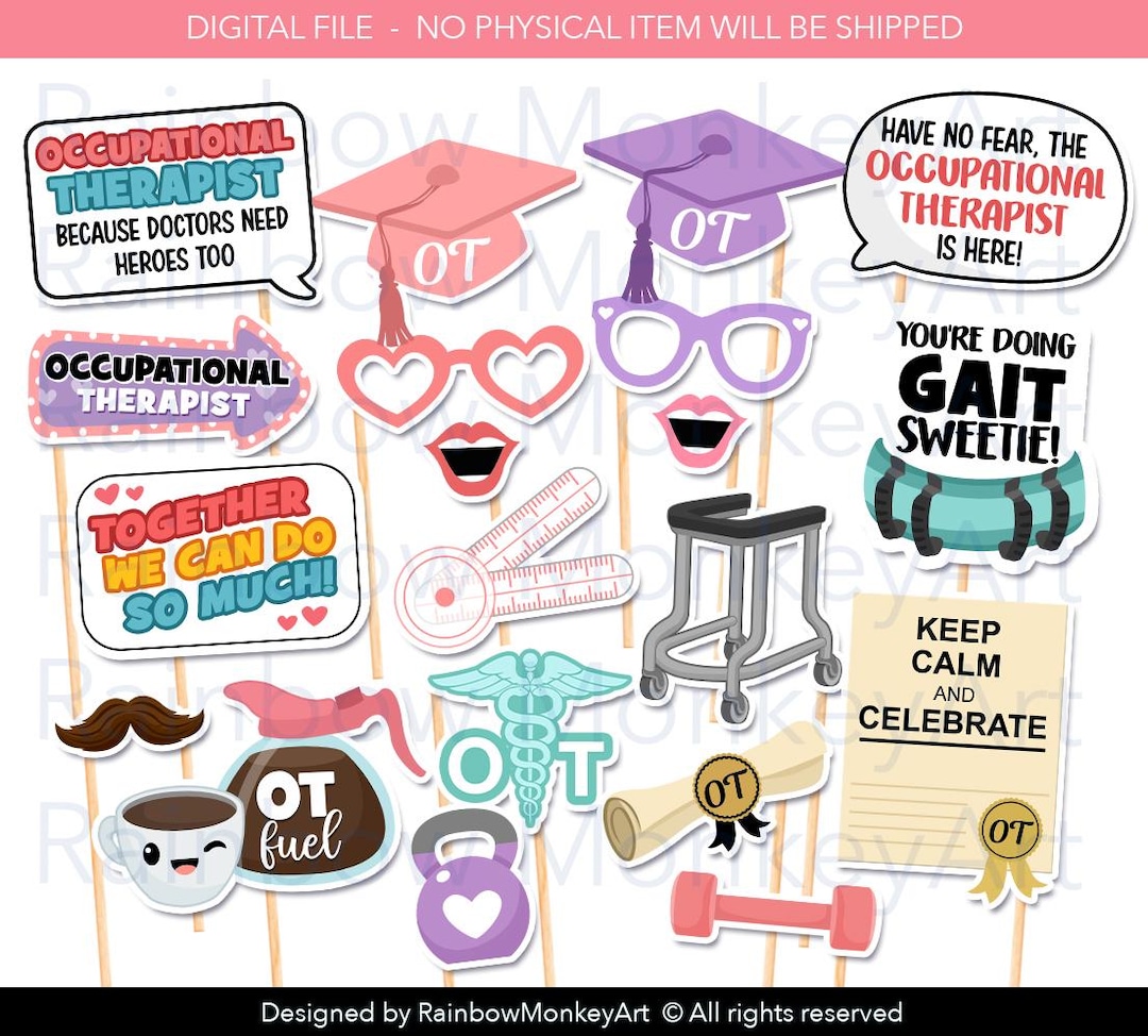 Printable Occupational Therapist Graduation Photo Booth Props - Nurse ...