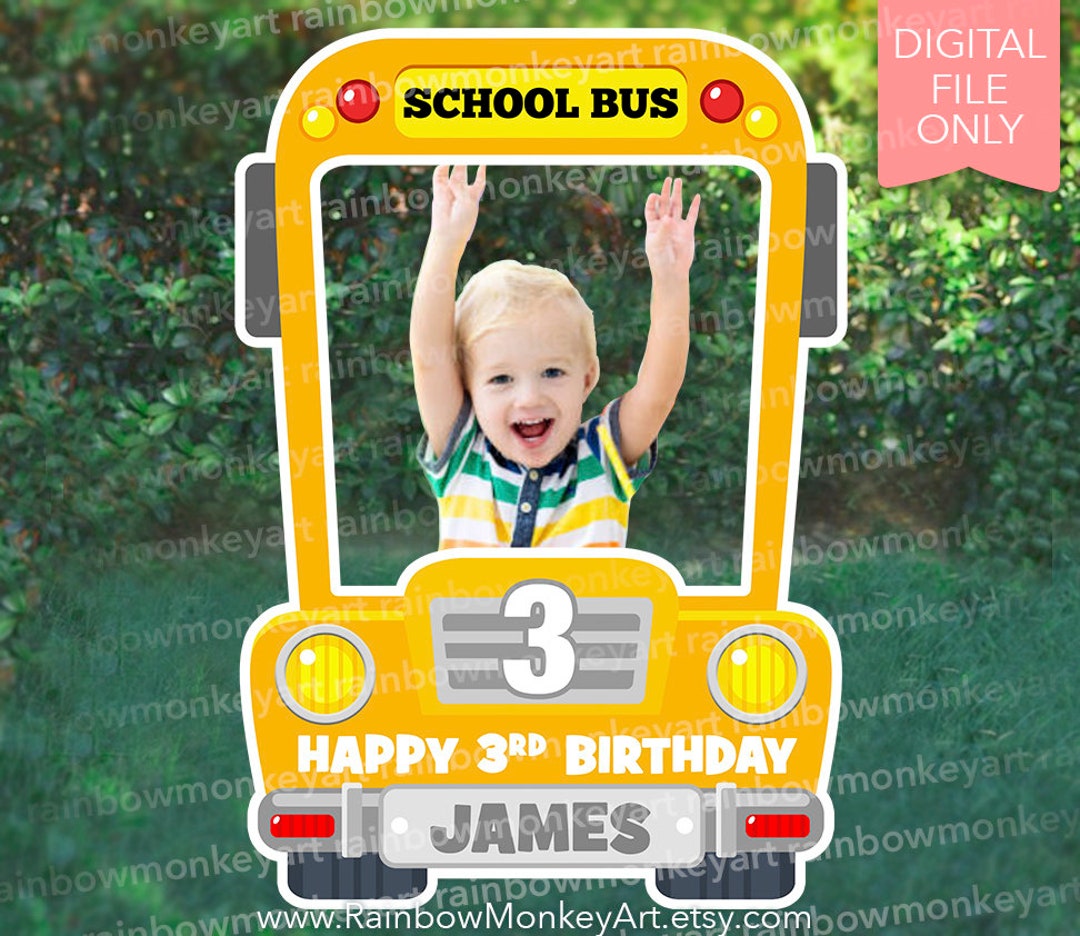 School Bus Printable Photo Booth Frame - School Bus Photo Booth Frame ...
