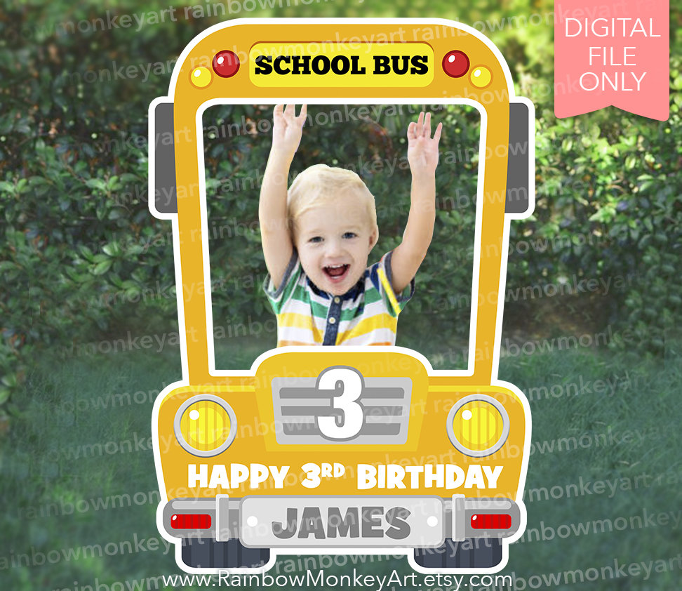 School Bus Printable Photo Booth Frame School Bus Photo - Etsy Canada