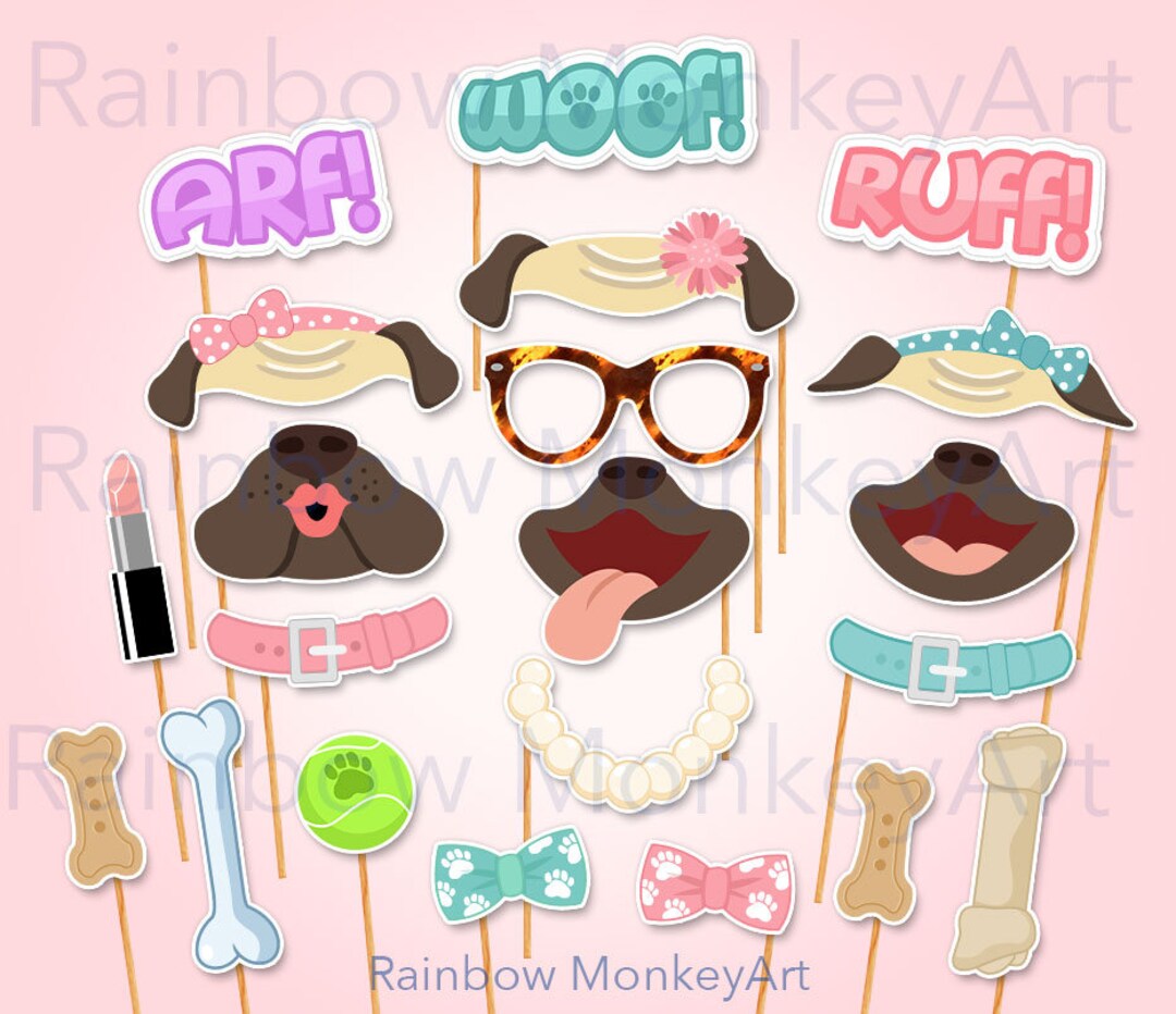 Printable Dog Photo Booth Props (female Version) - Puppy Photobooth ...