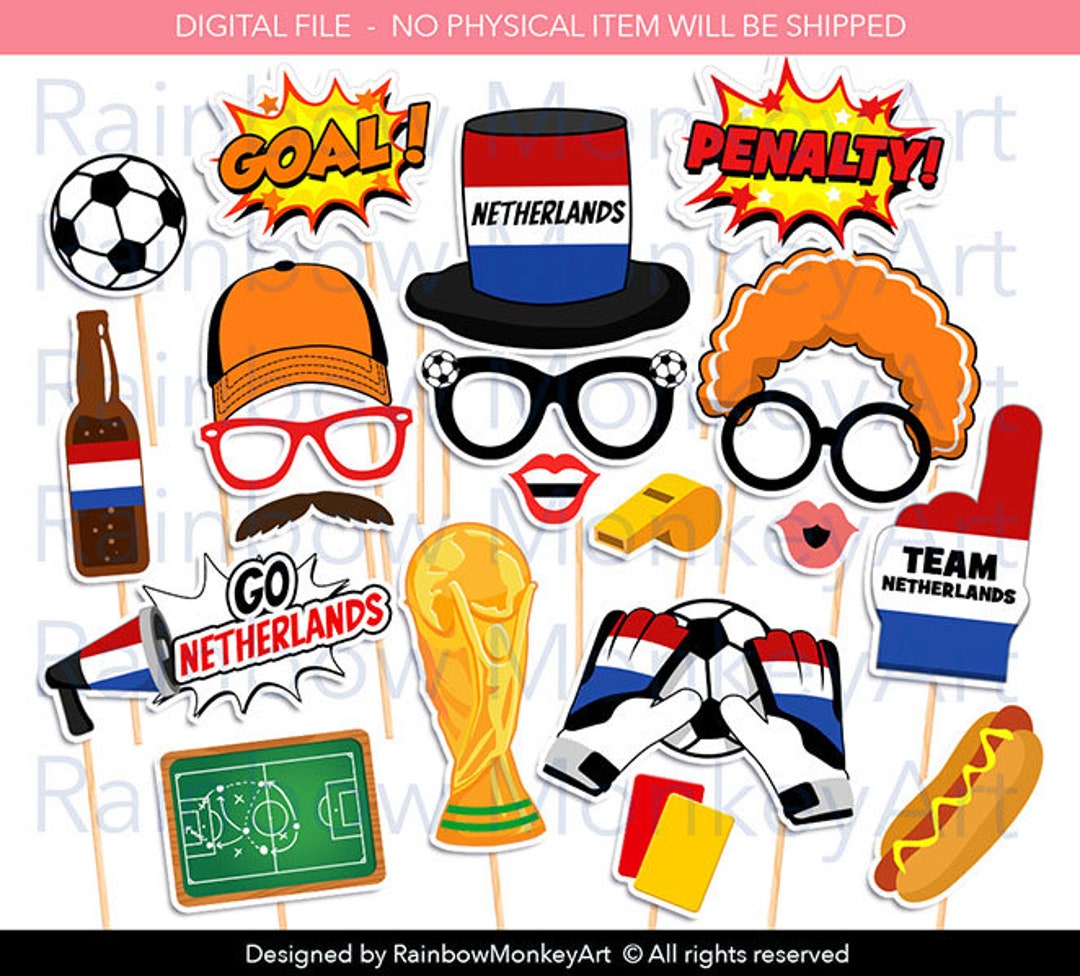 Netherlands Soccer Photo Booth Props: Dutch Football Party (digital ...
