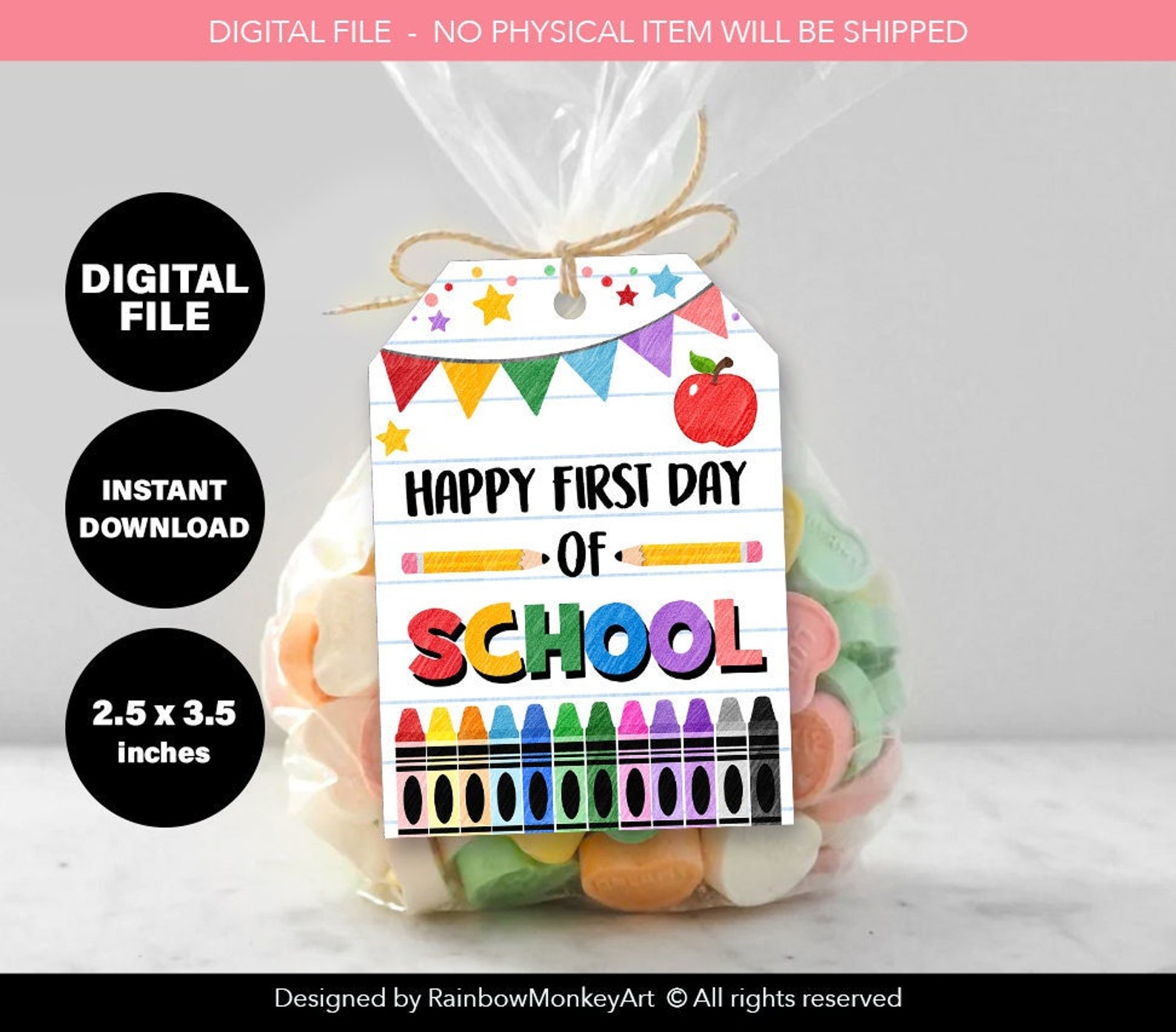 Printable First Day of School Tag: Keepsake Gift Tag (PDF) - Etsy