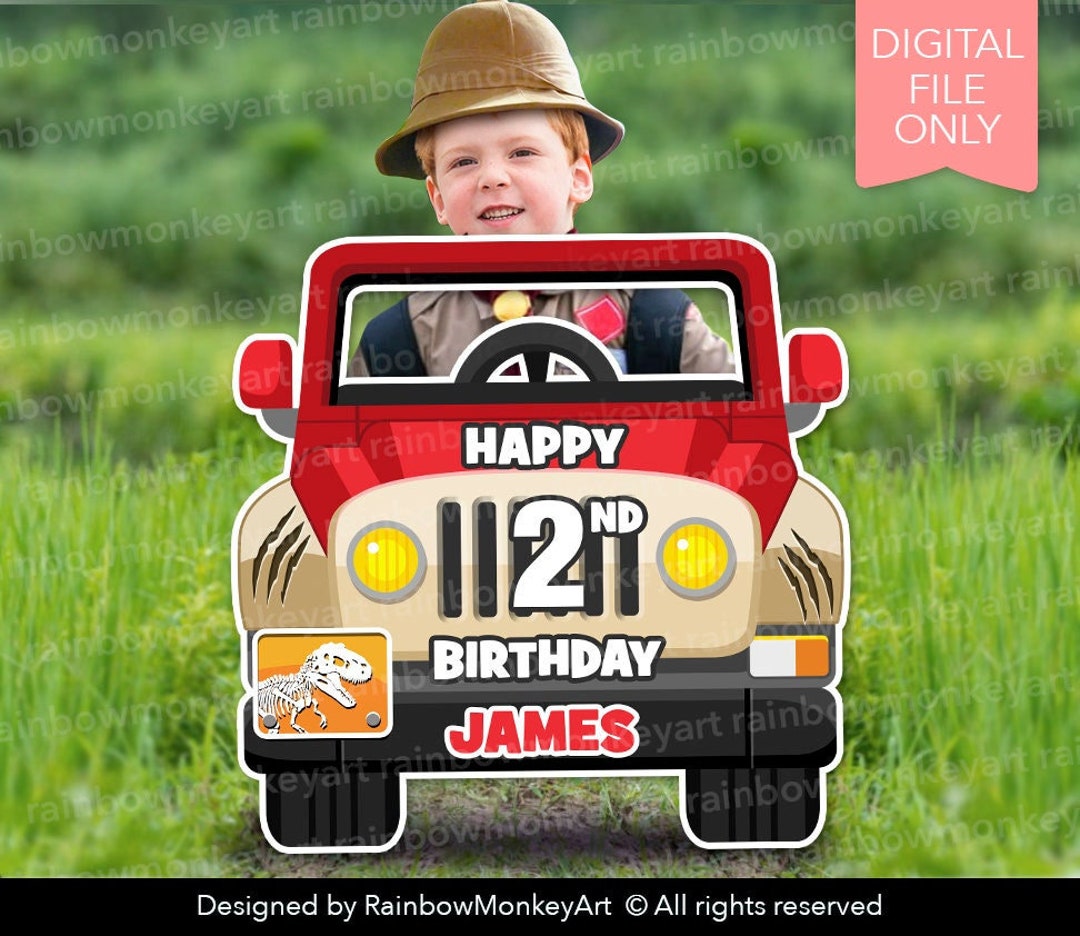Printable off Road Car Photo Booth Frame - Dinoaur Themed Decor ...