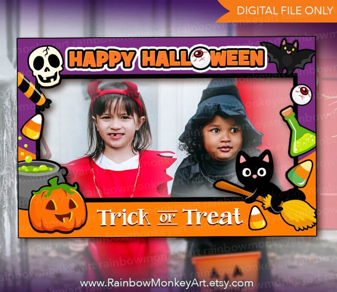 Printable Halloween Photo Booth Frame - Kids Halloween Party Frame ...