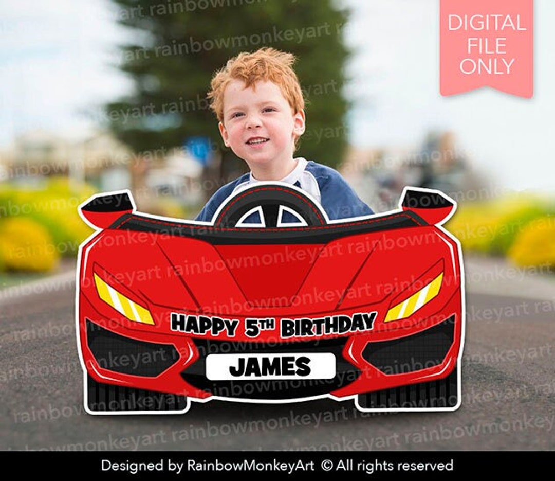 Red Sports Car Printable Photo Booth Frame - Sports Car Photo Booth ...