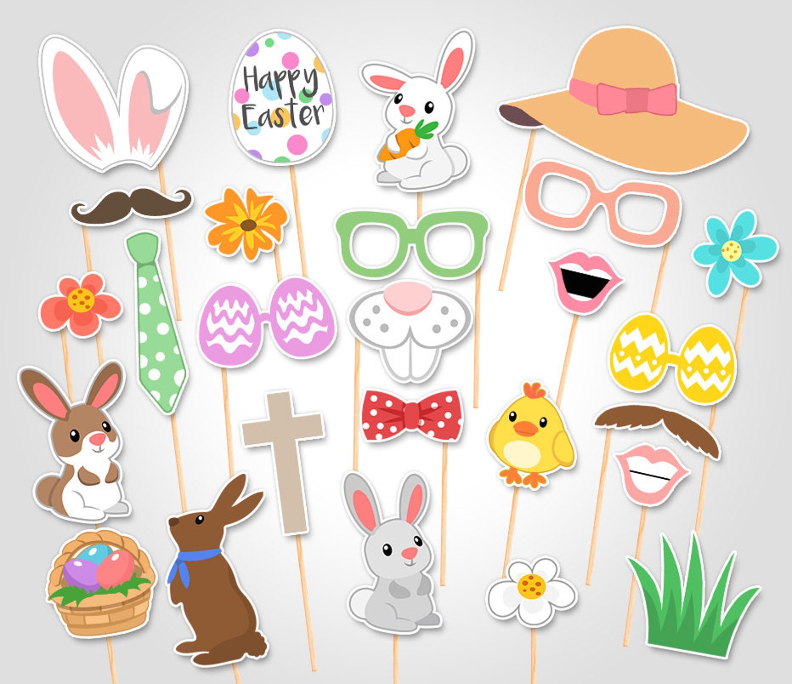 Easter Party Celebration Printable Photo Booth Props Easter | Etsy