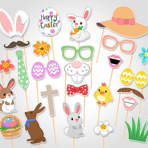Easter Party Celebration Printable Photo Booth Props Easter | Etsy