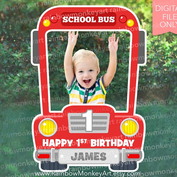School Bus Photo Frame - Etsy