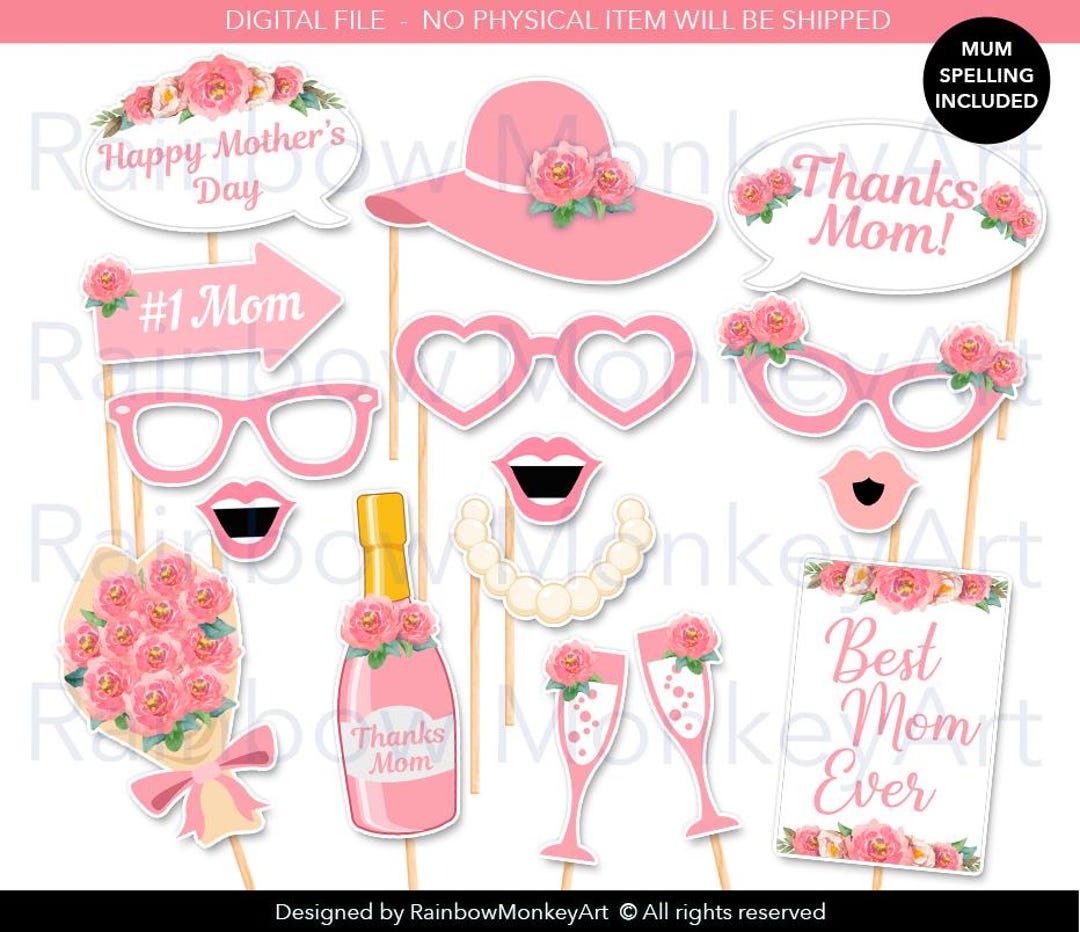 Printable Mother's Day Photo Booth Props - Mother's Day Photobooth ...