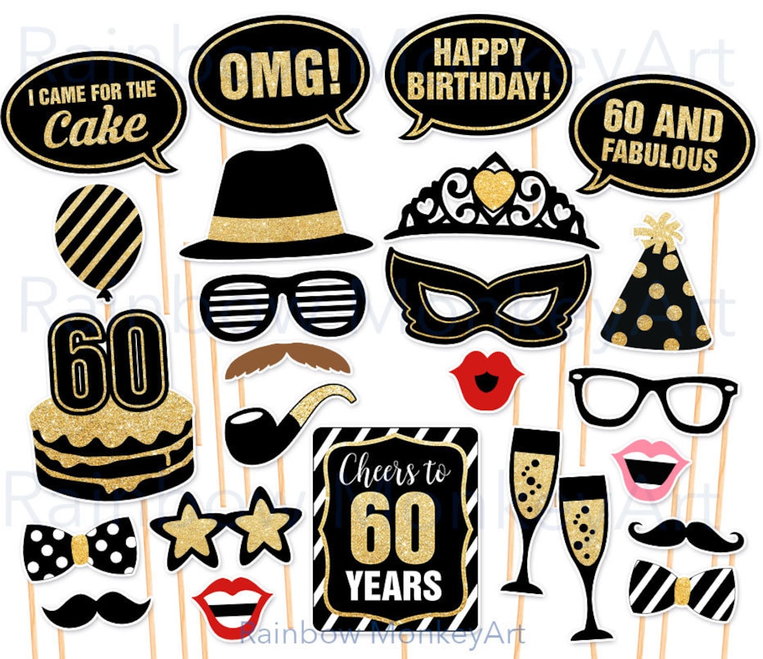 Printable Birthday Prop - 60th Birthday Party Printable Photo Booth ...