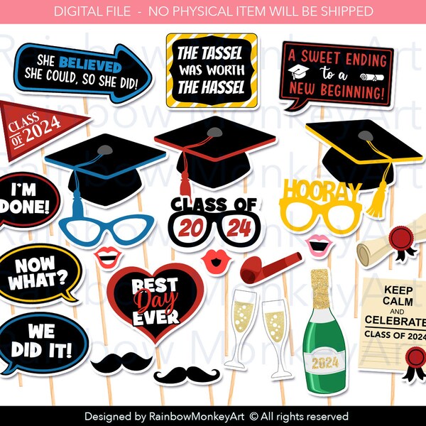 Graduation Photo Booth Props - Etsy