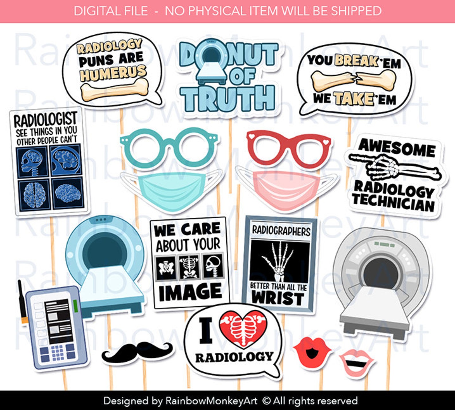 Printable Radiology Photo Booth Props: Funny Puns (digital Download) - Etsy