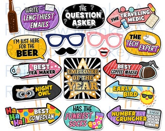 The Office Photo Booth Printable Party Props Instant - Etsy