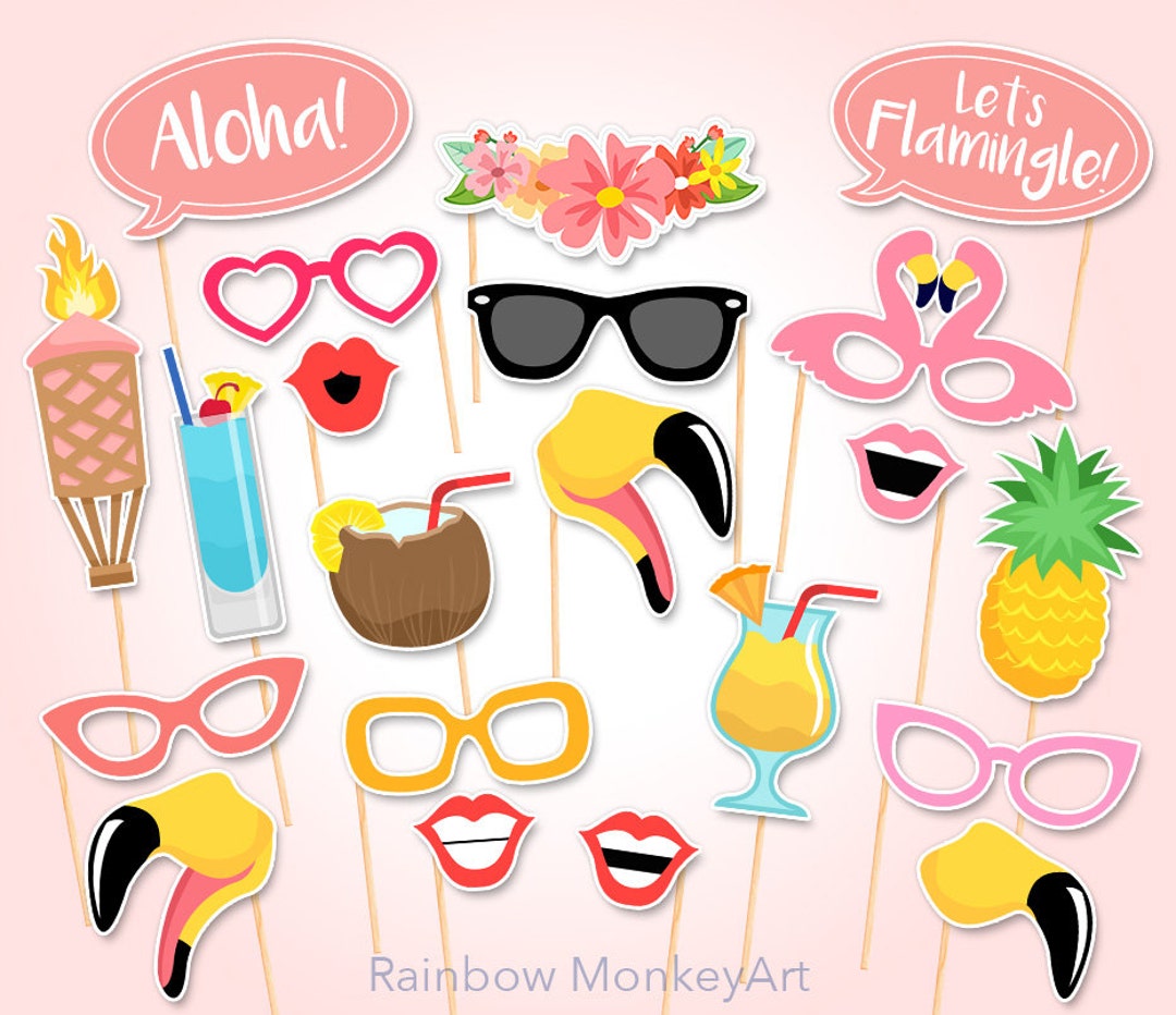 Printable Flamingo Party Photo Booth Props - Flamingo Photobooth Props ...