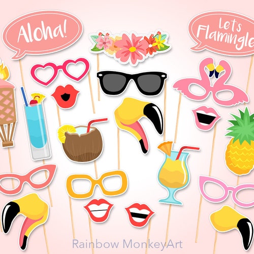 Printable Flamingo Party Photo Booth Props Flamingo - Etsy