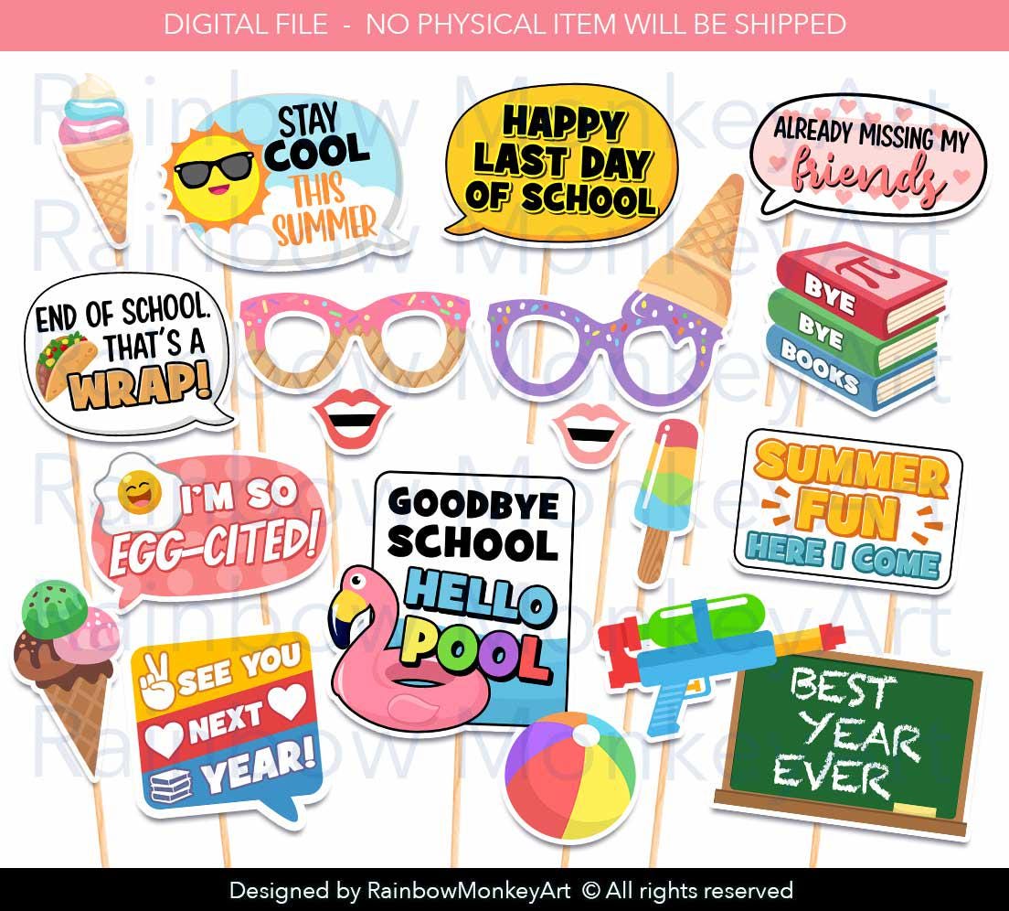 Back to School Photo Booth Props: 19-page Printable Set (PDF) - Etsy