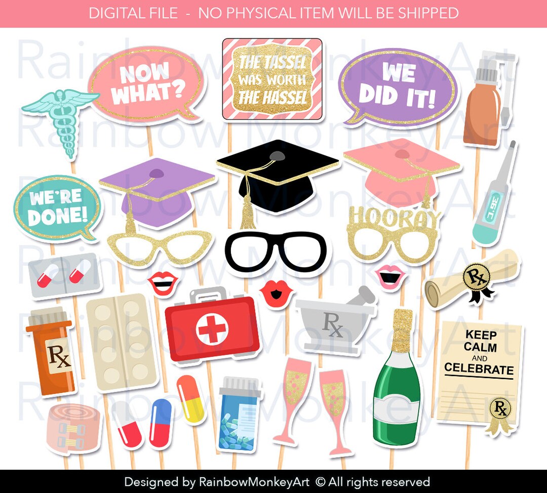 Printable Pharmacist Graduation Photo Booth Props - Pharmacist ...