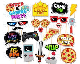 Printable Gaming Party Photo Booth Props Video Game Photobooth Props ...