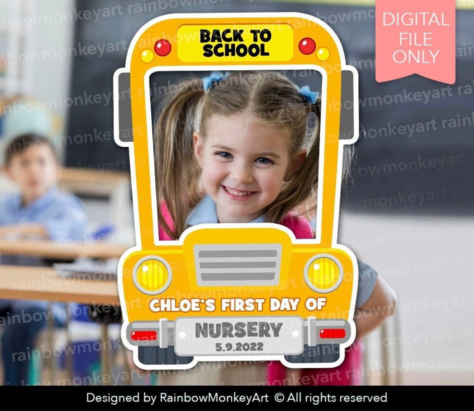 Printable Back to School Bus Photo Booth Frame Back to School - Etsy