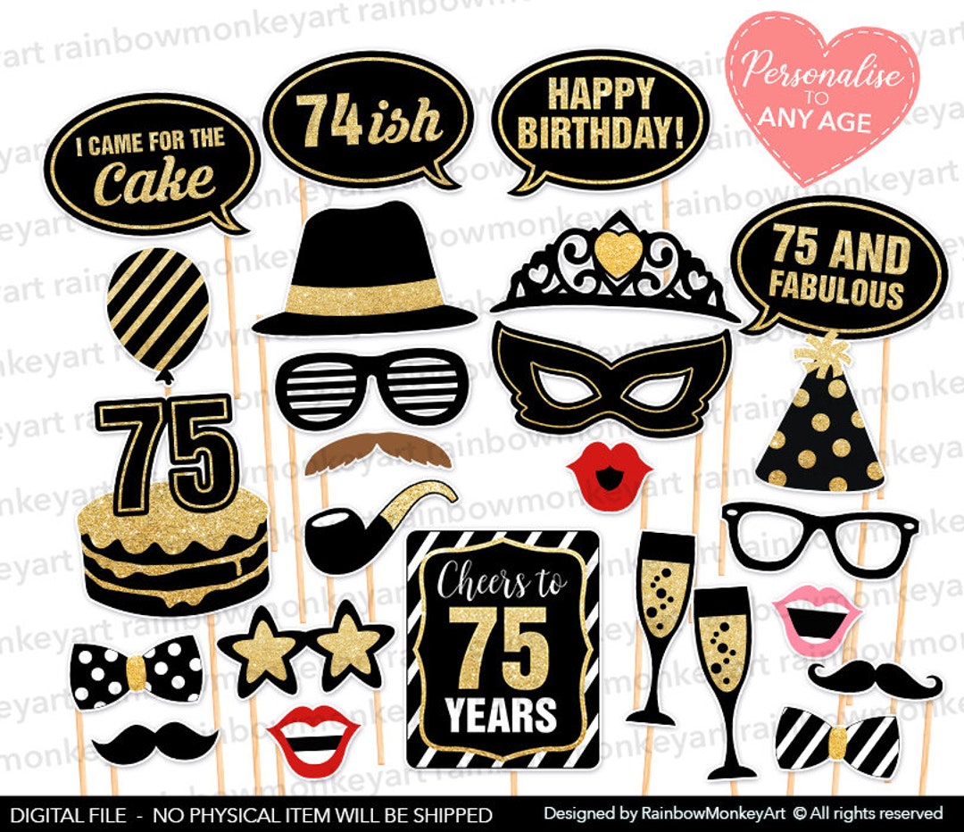 Personalised Any Age Printable Birthday Prop - Birthday Party Printable ...