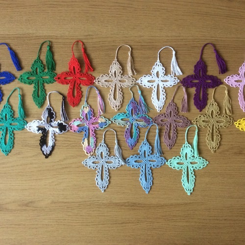 Crochet Bookmark Cross Bookmark Confirmation Bookmark Gift - Etsy