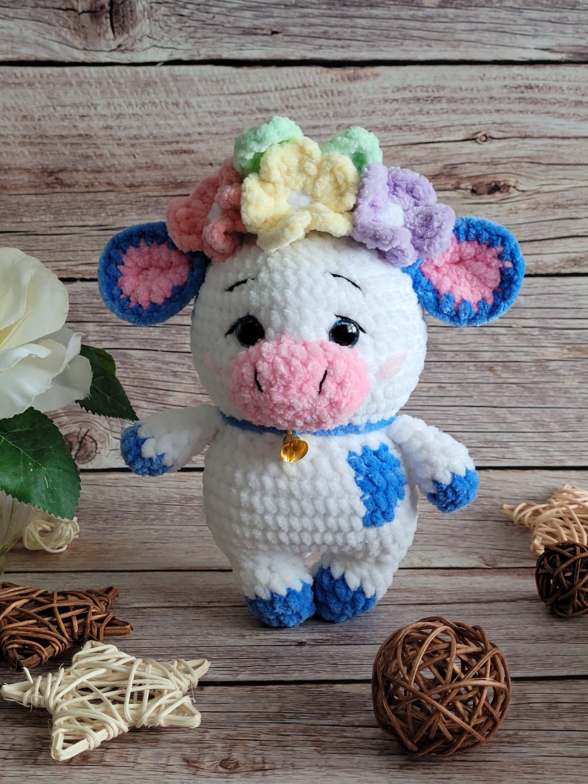 Crochet Cow,crochet Toy,crochet Plush Cow,amigurumi Toy,birthday Gift ...