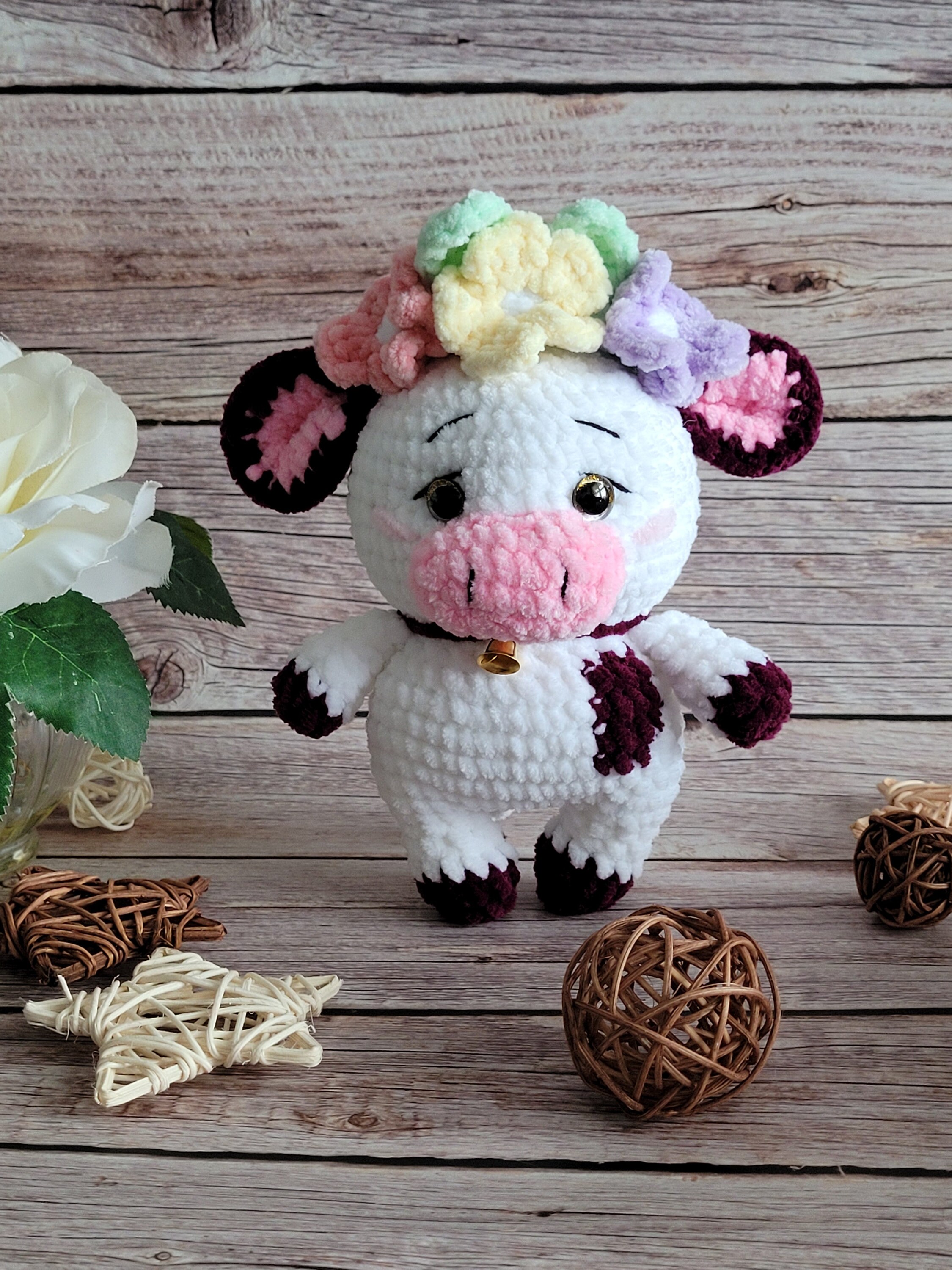 Crochet Cow,crochet Toy,crochet Plush Cow,amigurumi Toy,birthday Gift ...