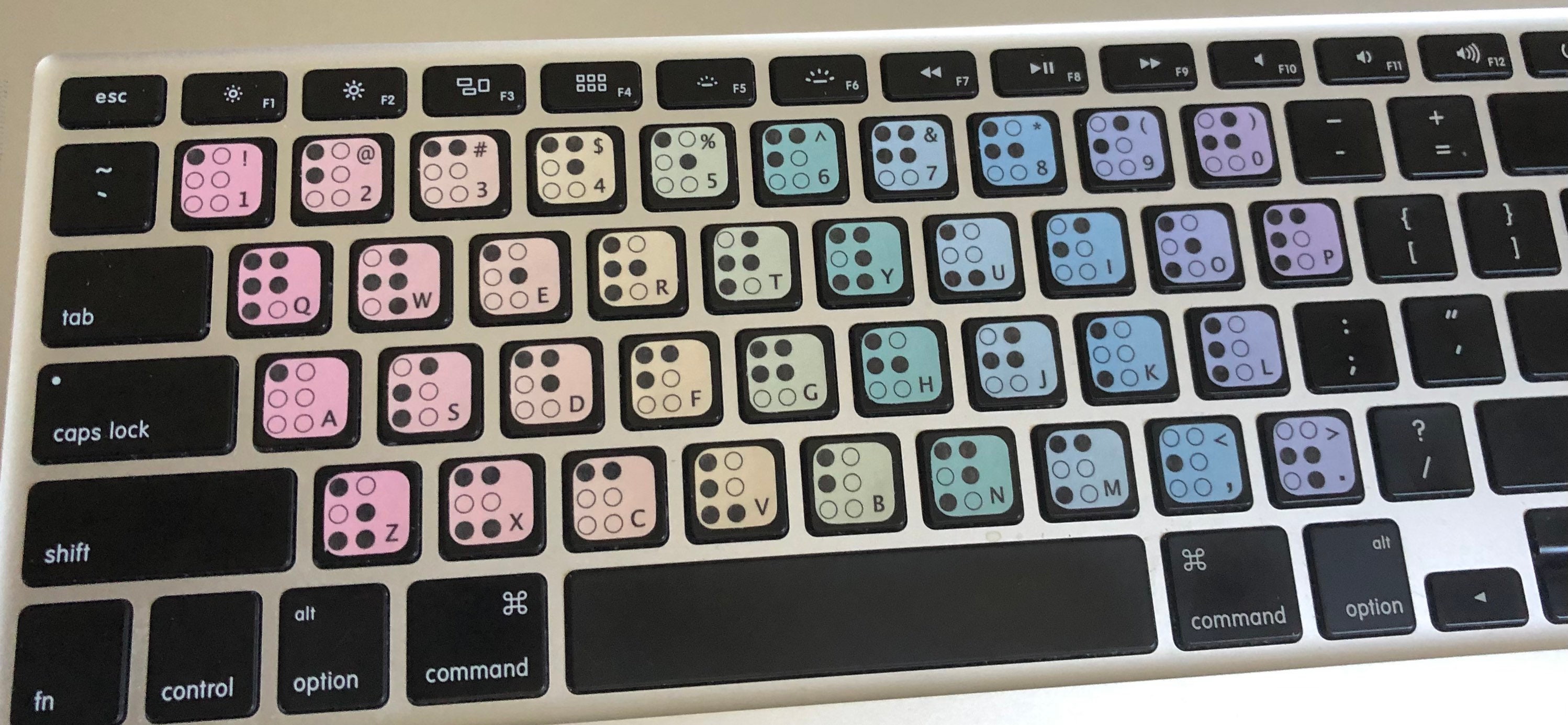 QBCC 8950 Braille Symbol Keyboard Stickers in Pastel - Etsy UK