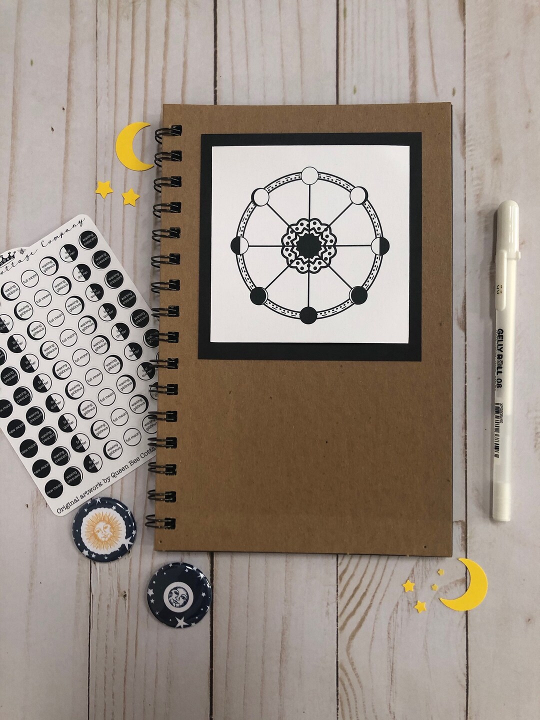 Phases of the Moon Journal - Lunar Cycles Bullet Journal - Celestial ...