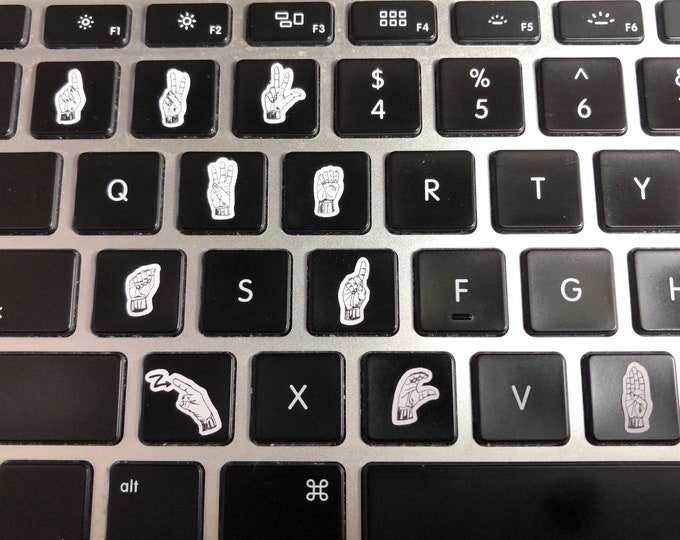 37 ASL Alphabet Keyboard Stickers- Sign Language Stickers -sign ...