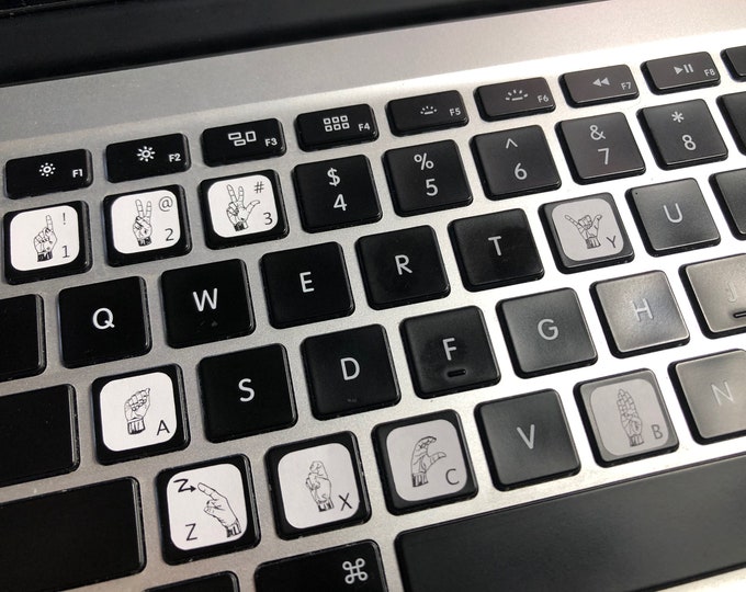 38 ASL Keyboard Stickers American Sign Language Stickers Sign Language ...