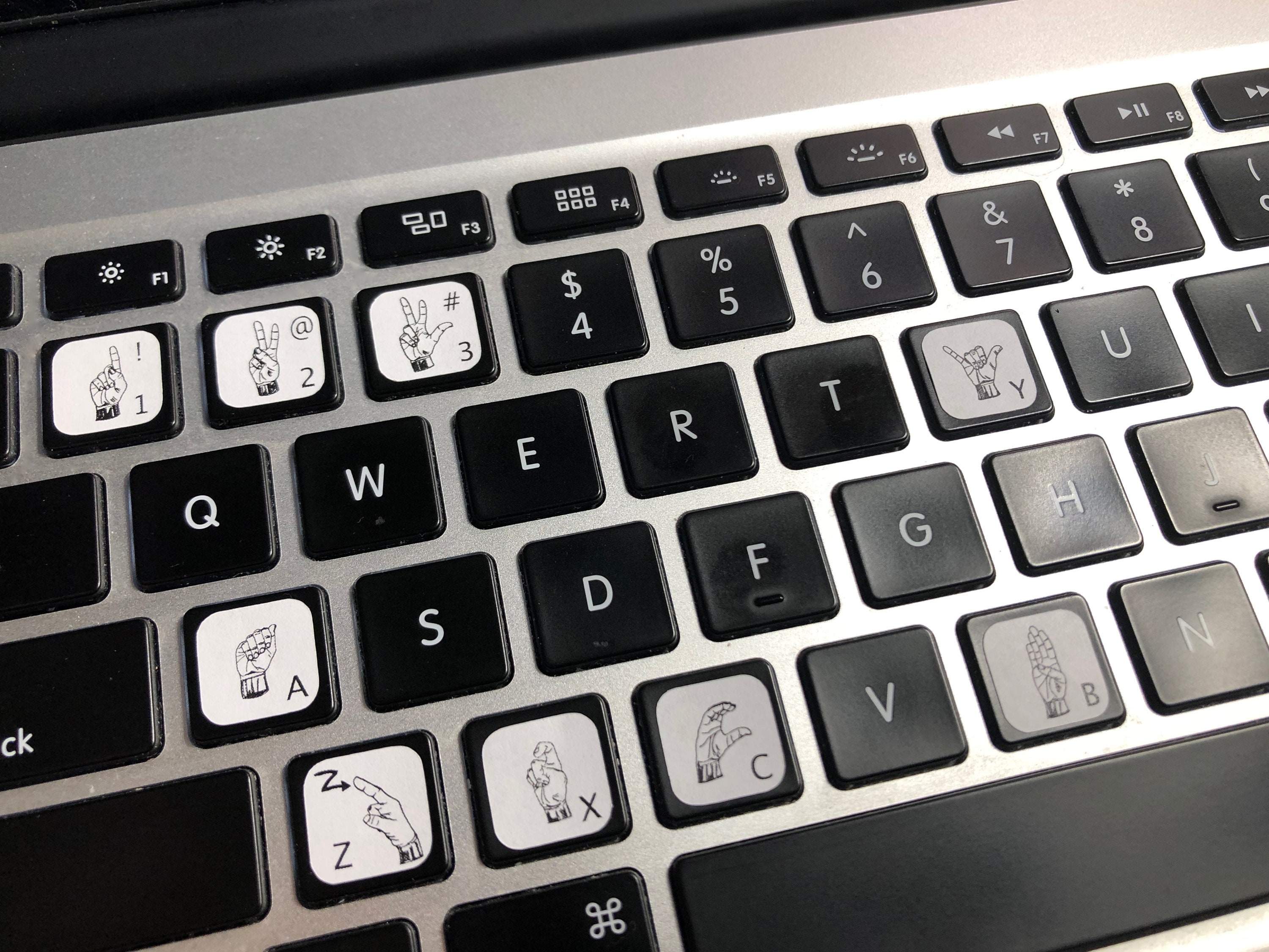 38 ASL Keyboard Stickers American Sign Language Stickers | Etsy