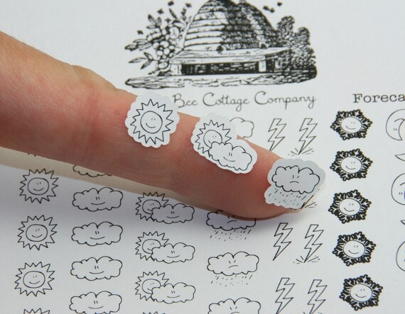 52 Assorted Weather Forecast Stickers Planner/calendar/icon - Etsy