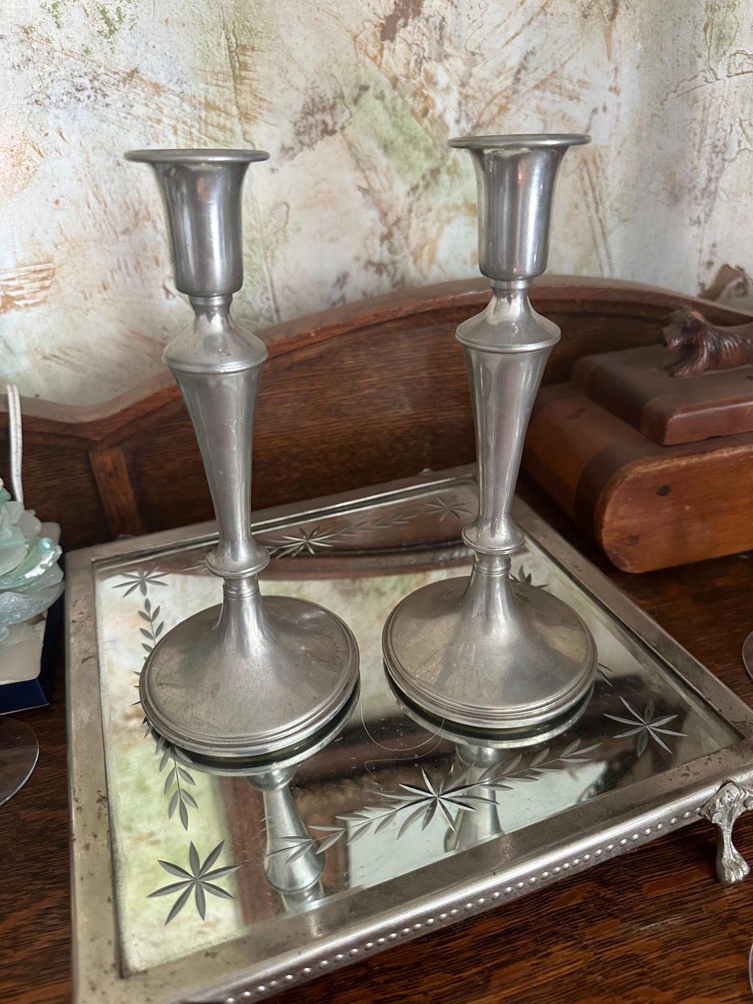 Empire Pewter Weighted Candlesticks - Etsy