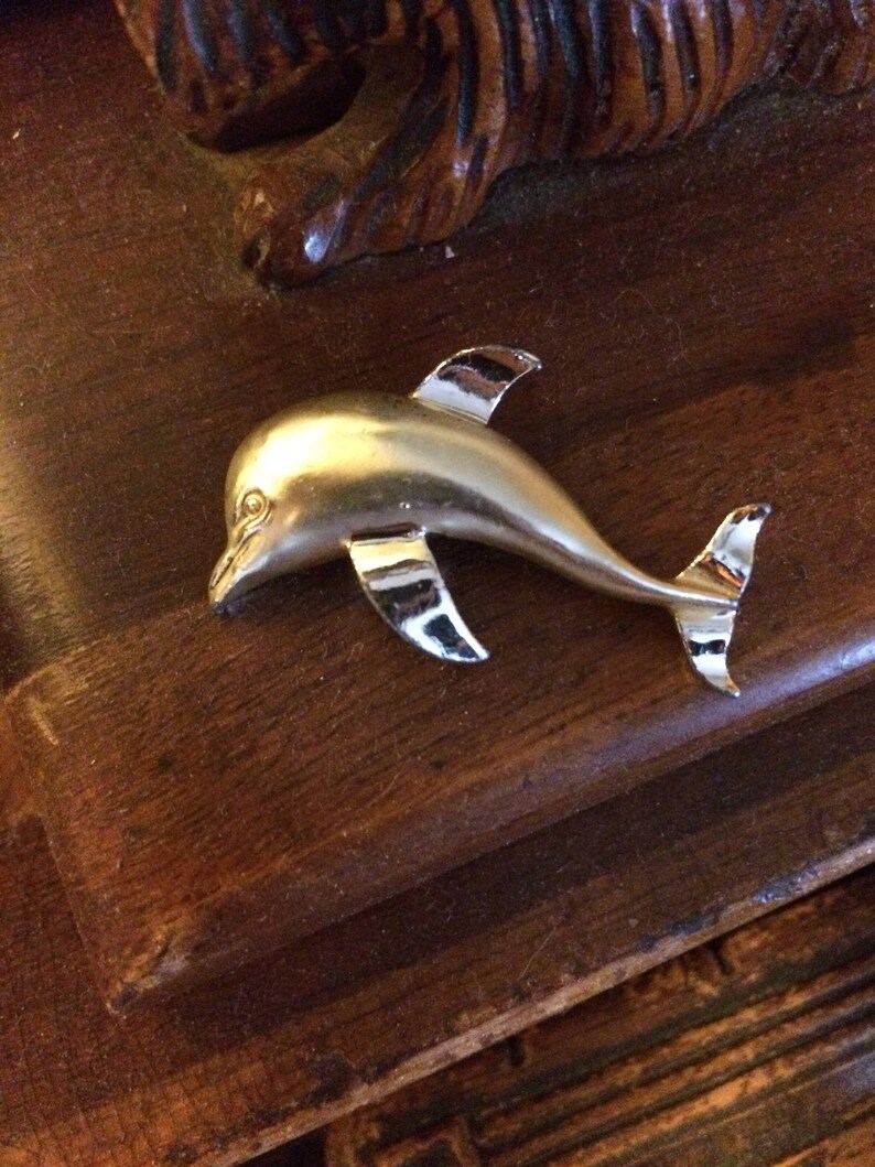 Dolphin Pin vintage Signed Dolphin Pin Brooch - Etsy