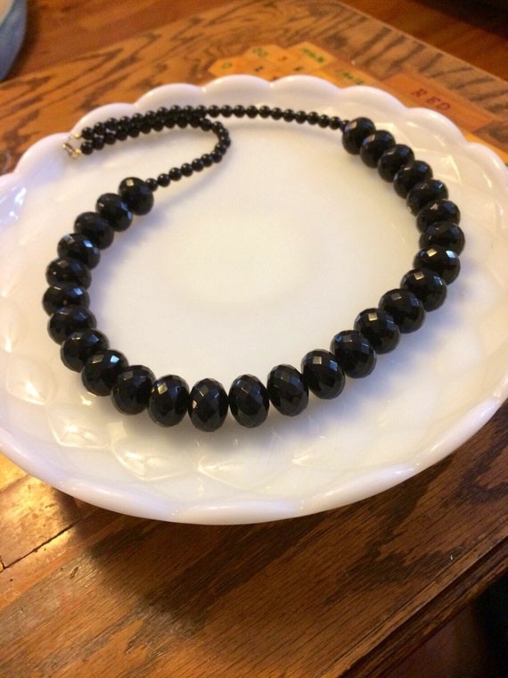vintage jet beaded necklace - Gem