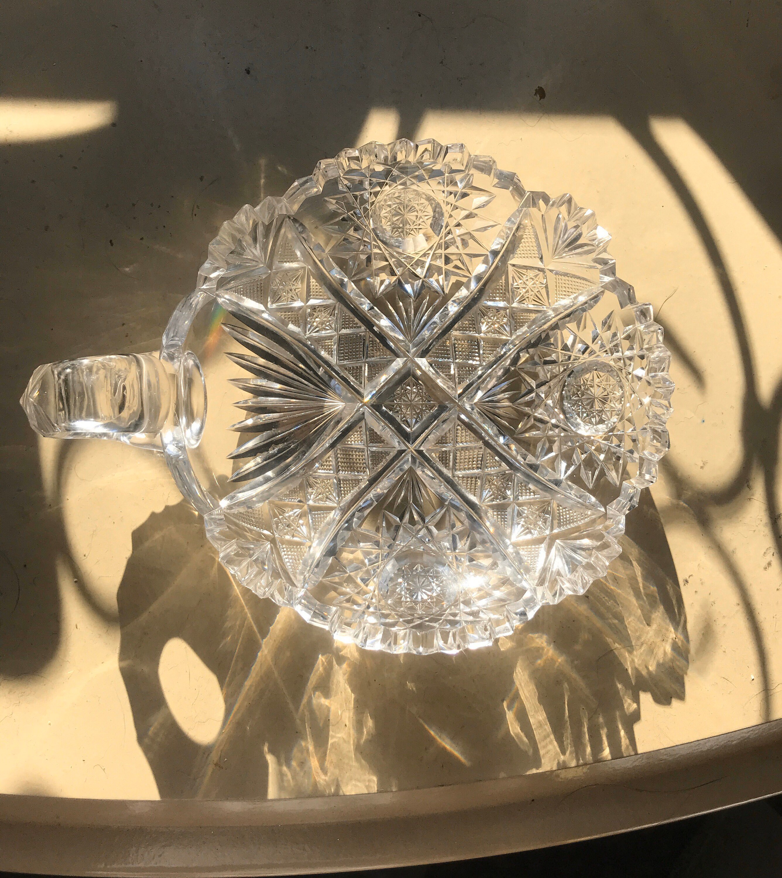 Cut Crystal Nappy Dish Vintage Hobstar Star - Sawtooth Rim - Thumb ...
