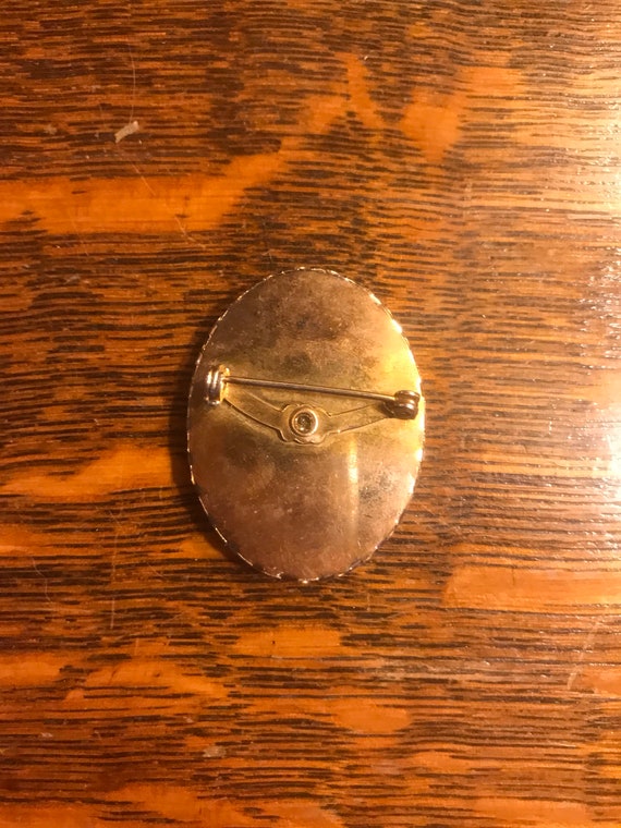 Antique Victorian Transfer Pin - Brooch - Gem