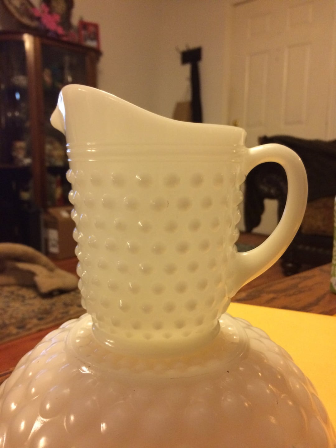 Vintage Anchor Hocking Hobnail Small Pitcher or Large Creamer White ...