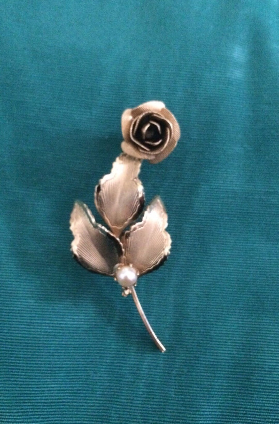 Vintage Rose Pin Gold Tone Rose Brooch Pin - Etsy